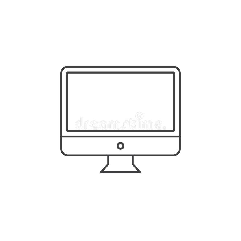 Desktop Computer, Workstation Line Icon, Outline Vector Sign, Linear ...