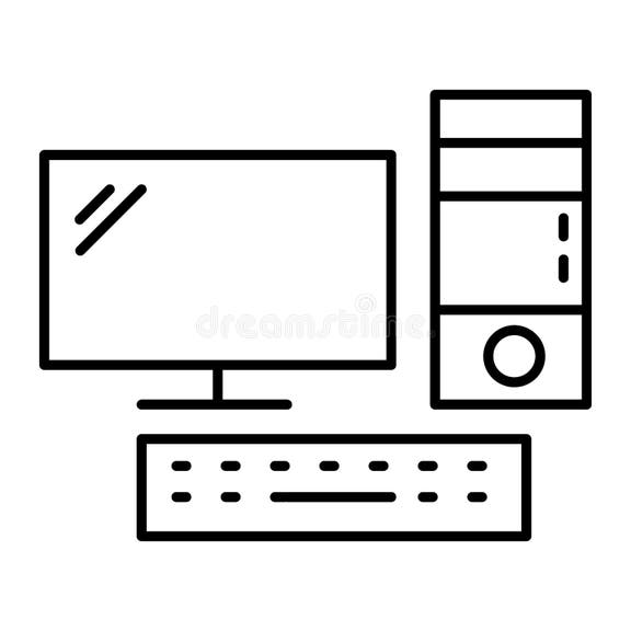 Desktop Computer Thin Line Icon. Pc Vector Illustration Isolated on ...