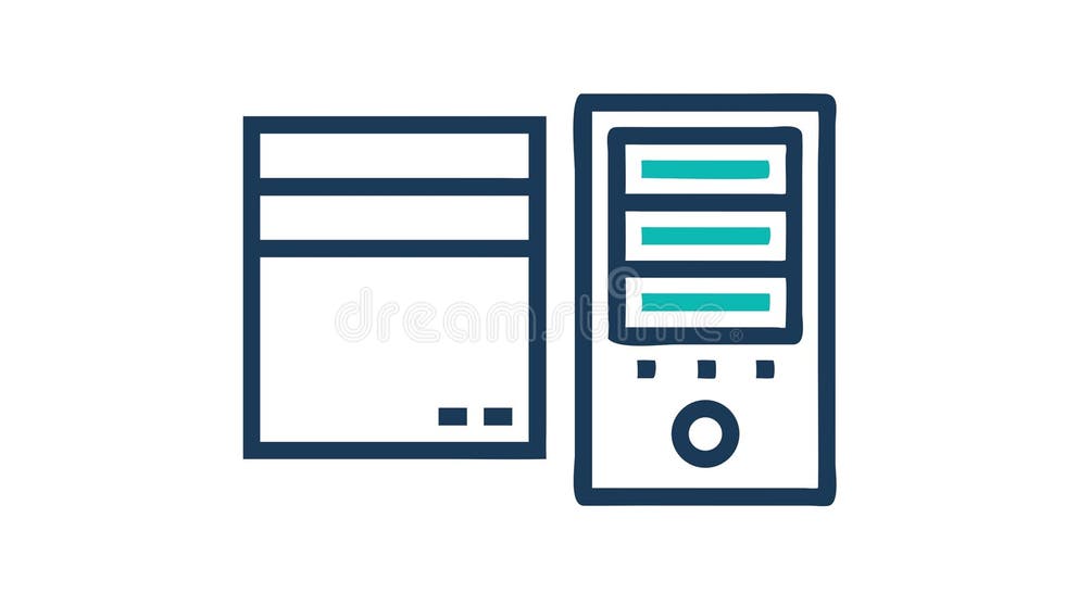 Desktop Computer Tower Icon: Personal Computing Workstation, Vector ...