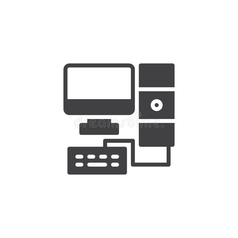 Desktop Computer Vector Icon Stock Vector - Illustration of vector ...