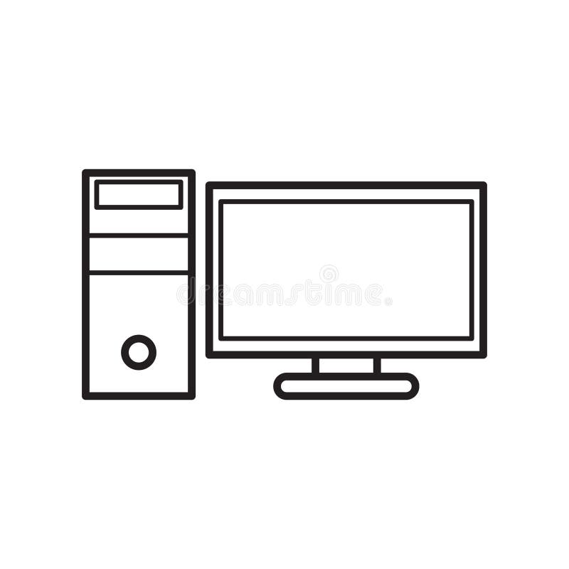 Desktop Computer. Vector Illustration Decorative Design Stock Vector ...