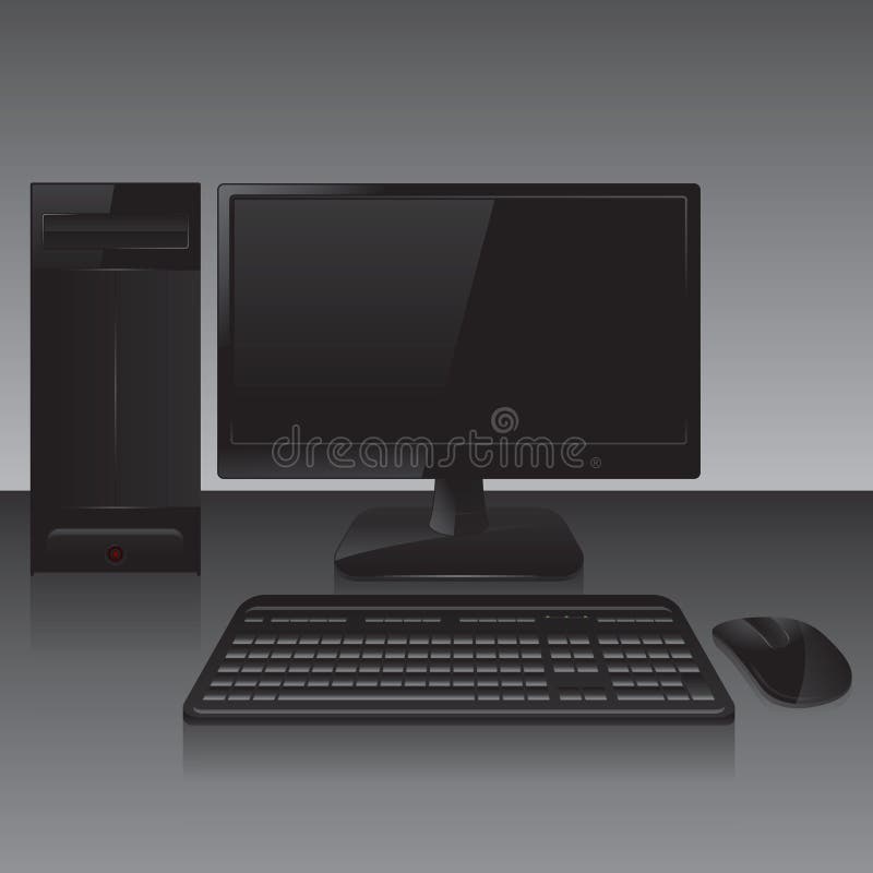 Desktop Computer. Vector Illustration Decorative Design Stock Vector ...