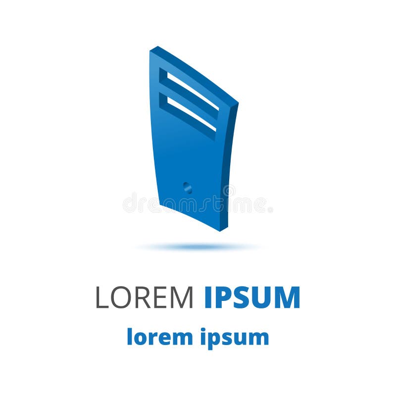 Desktop Computer Vector Logo Stock Vector - Illustration of workstation ...