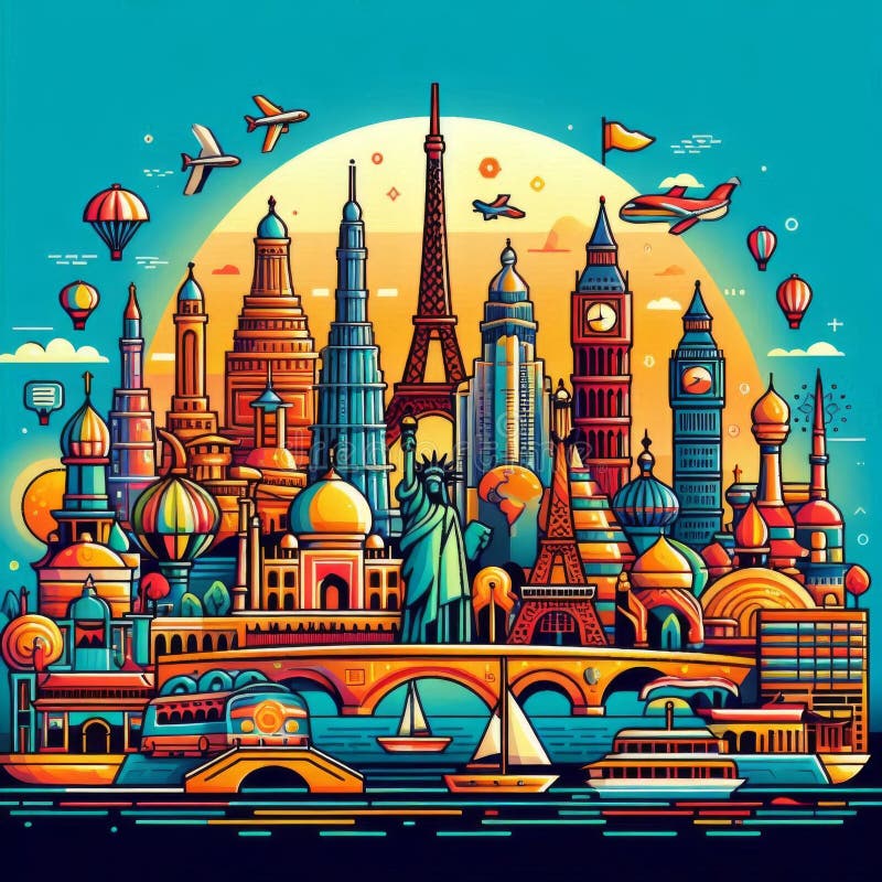 A Desktop Computer with a Visual Business Plan Stock Illustration ...