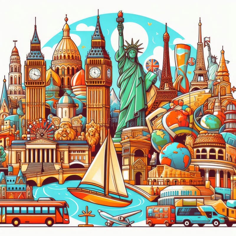 A Desktop Computer with a Visual Business Plan Stock Illustration ...