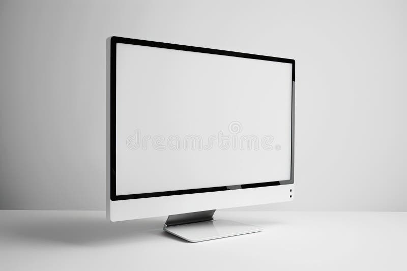 Laptop Mockup at Workplace with Black Screen. Generative Ai Stock ...