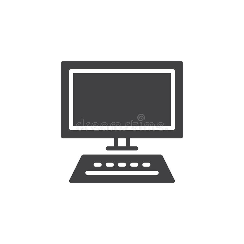 Desktop Computer, Workstation Icon Vector, Filled Flat Sign, Solid ...