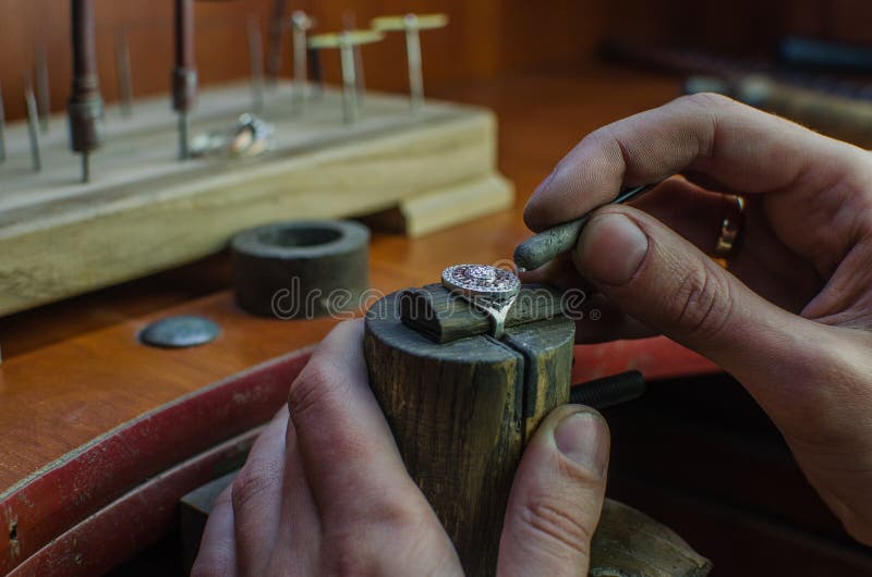 Desktop for Craft Jewellery Making with Professional Tools Stock Photo ...