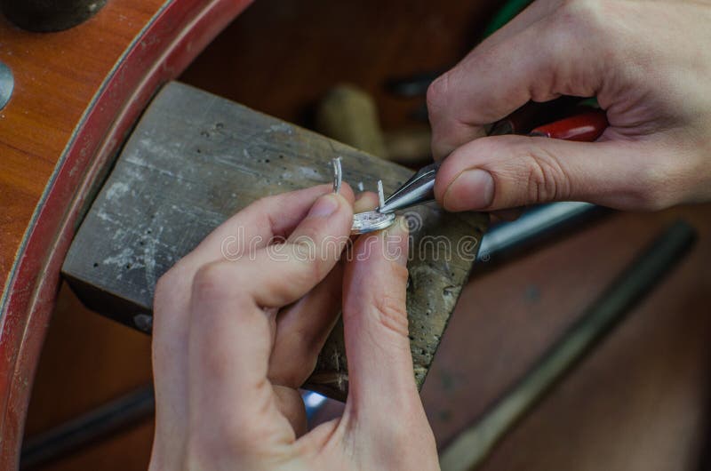 Desktop for Craft Jewellery Making with Professional Tools Stock Image ...