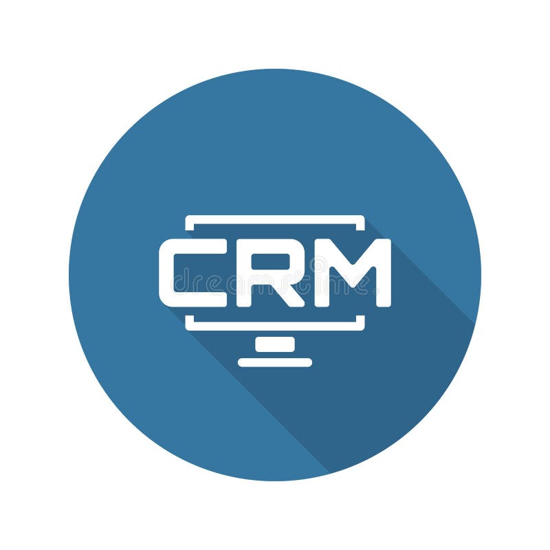 Desktop CRM System Icon. Flat Design Stock Illustration - Illustration ...