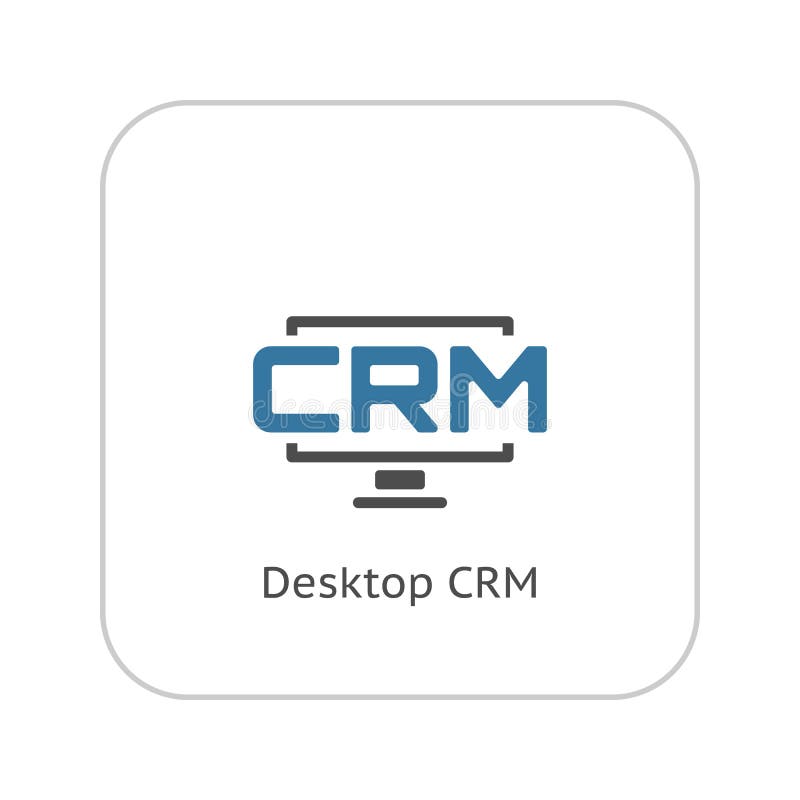 Desktop CRM System Icon. Flat Design Stock Illustration - Illustration ... Desktop CRM System Icon. Flat Design Stock Illustration - Illustration ...