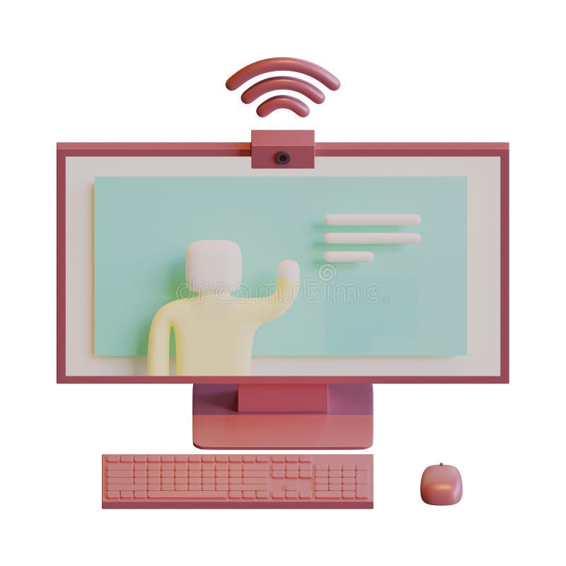 Desktop 3D Rendering Illustration Stock Illustration - Illustration of ...