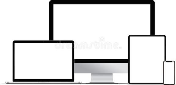 Desktop Devices with Transparent Screen for Responsive Layout Mockups ...