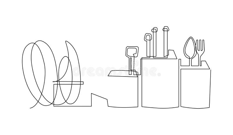 Desktop Dish Rack, Organizer for Clean Dishes. Still Life on the ...