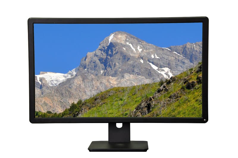 The Desktop Display Isolated on White Background Stock Photo - Image of ...