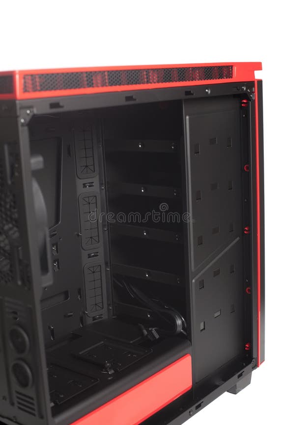 Desktop Empty Computer Case Isolated Stock Image - Image of metallic ...