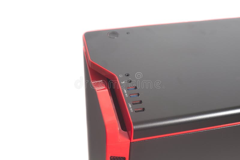 Desktop Empty Computer Case PC with Coolers Fan Stock Photo - Image of ...