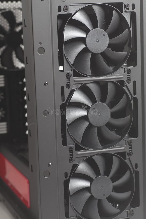 Desktop Empty Computer Case PC with Coolers Fan Stock Photo - Image of ...