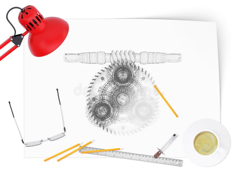 Desktop engineer stock illustration. Illustration of abstract - 36622582