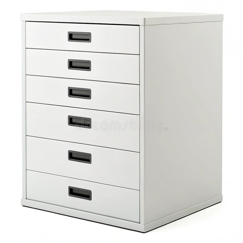 Desktop File Cabinet on White Background Stock Illustration ...