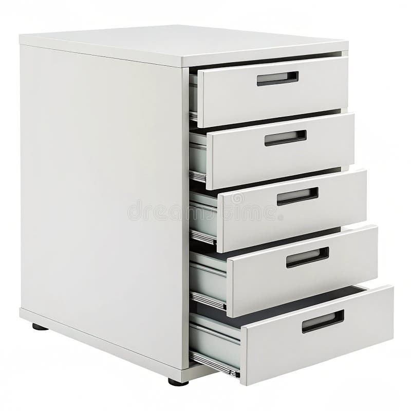 Desktop File Cabinet on White Background Stock Illustration ...