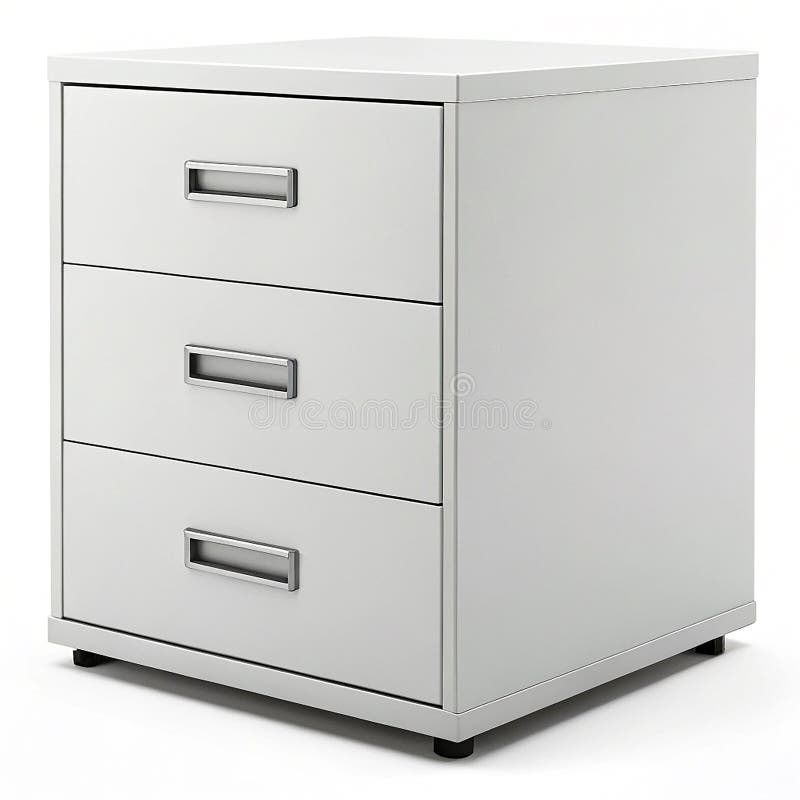 Desktop File Cabinet on White Background Stock Illustration ...