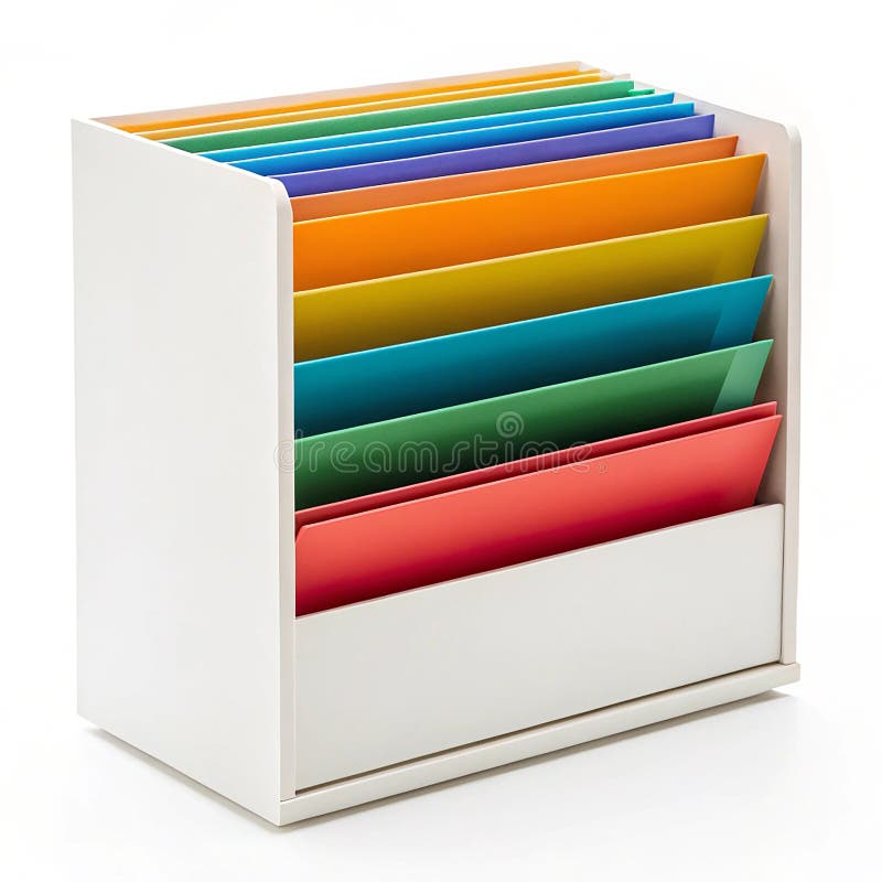 Desktop File Sorter with Labels Stock Illustration - Illustration of ...