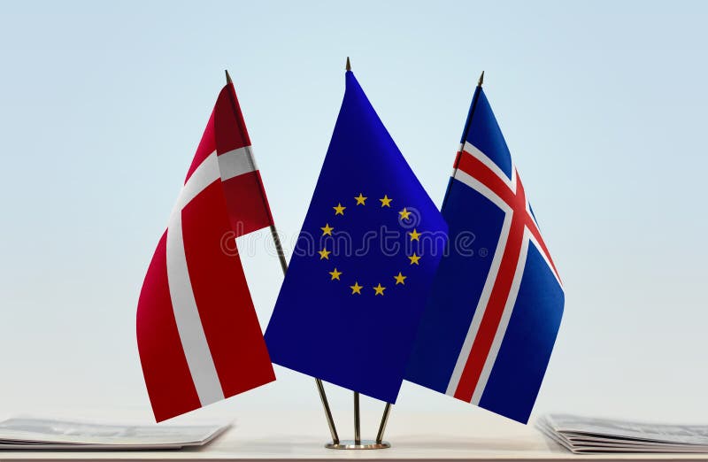 Flags of Denmark European Union and Iceland Stock Image - Image of join ...