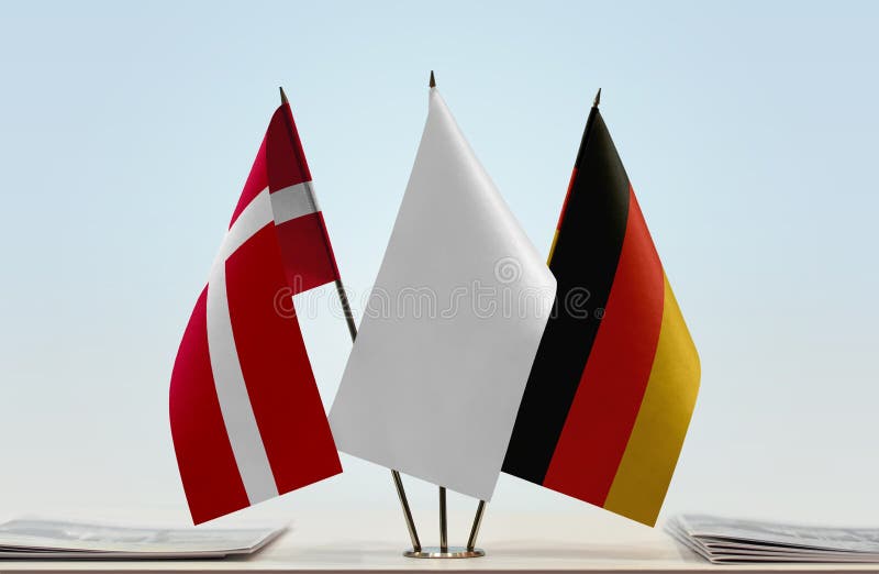 Flags of Denmark and Germany Stock Image - Image of council, indoor ...