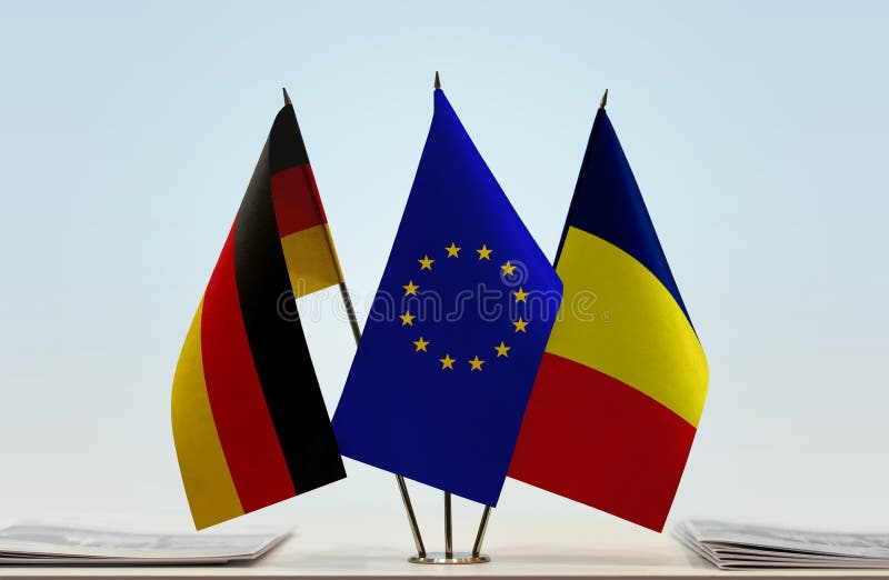 Flags of Germany EU and Chad Stock Photo - Image of agreement, middle ...