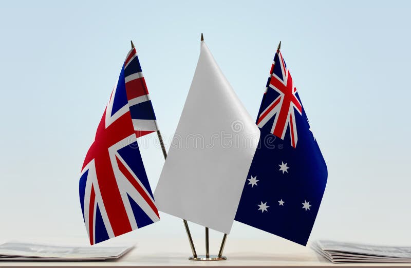 Flags of Great Britain and Australia Stock Photo - Image of freedom ...