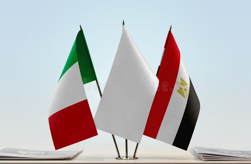 Flags of Italy and Egypt stock image. Image of invest - 124148615