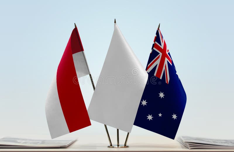 Flags of Monaco and Australia Stock Image - Image of flagpole ...