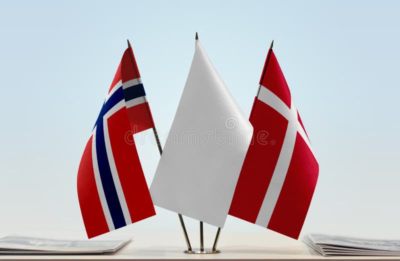 Flags of Norway and Denmark Stock Image - Image of invest, national ...