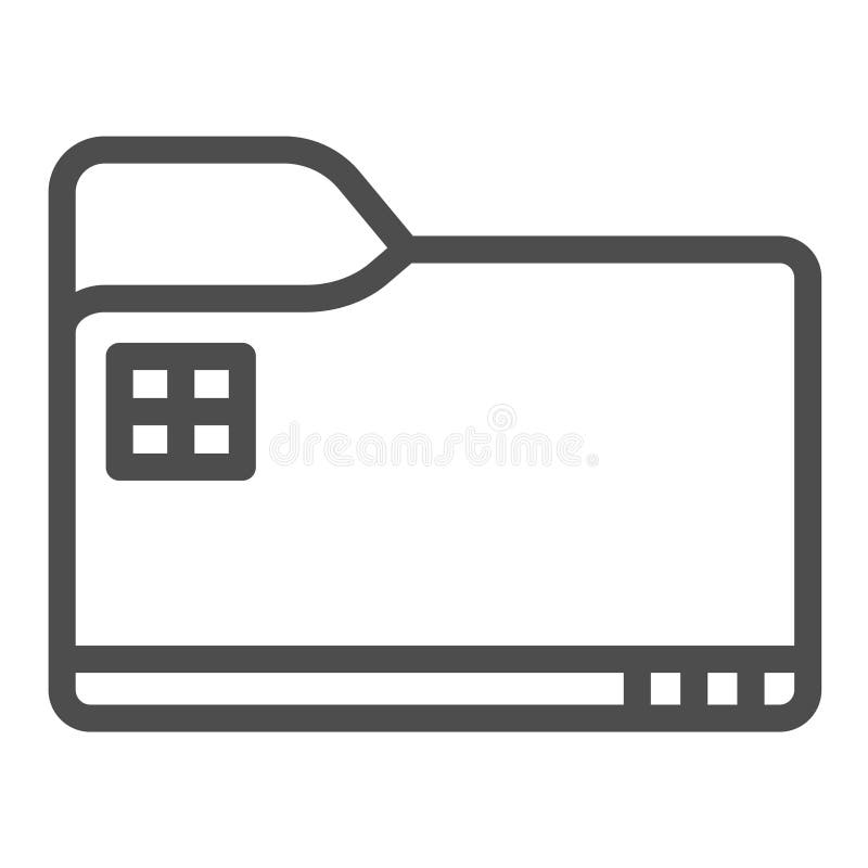 Desktop Folder Line Icon, Windows Pack Concept. Vector Graphics Stock ...
