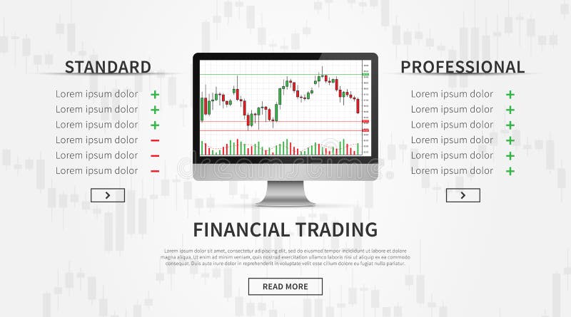 Desktop with Forex Trade Chart Vector Illustration Stock Vector ...