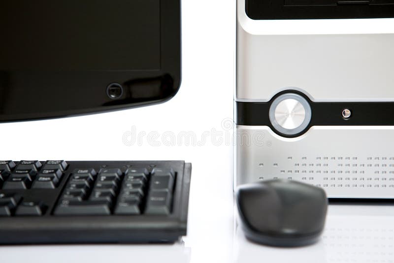 Desktop Full Set with Monitor, Tower and Keyboard Stock Image - Image ...
