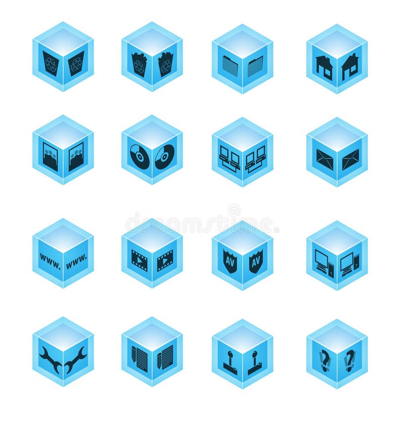 Desktop Icon Set stock vector. Illustration of files - 16842374