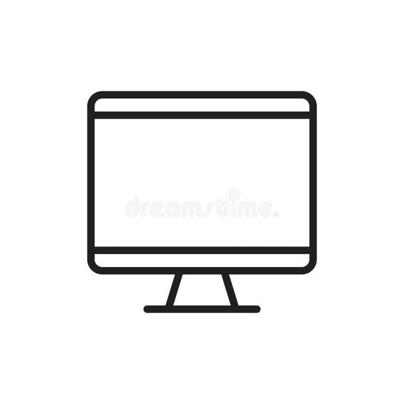 Desktop Icon Simple Thin Outline Stock Vector - Illustration of digital ...