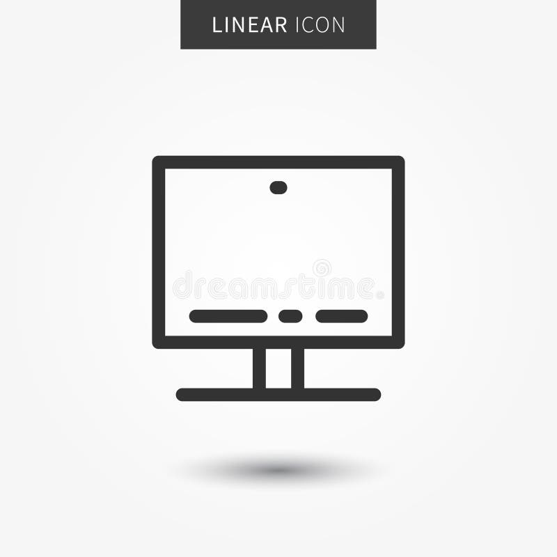 Desktop Icon Vector Illustration Stock Vector - Illustration of outline ...