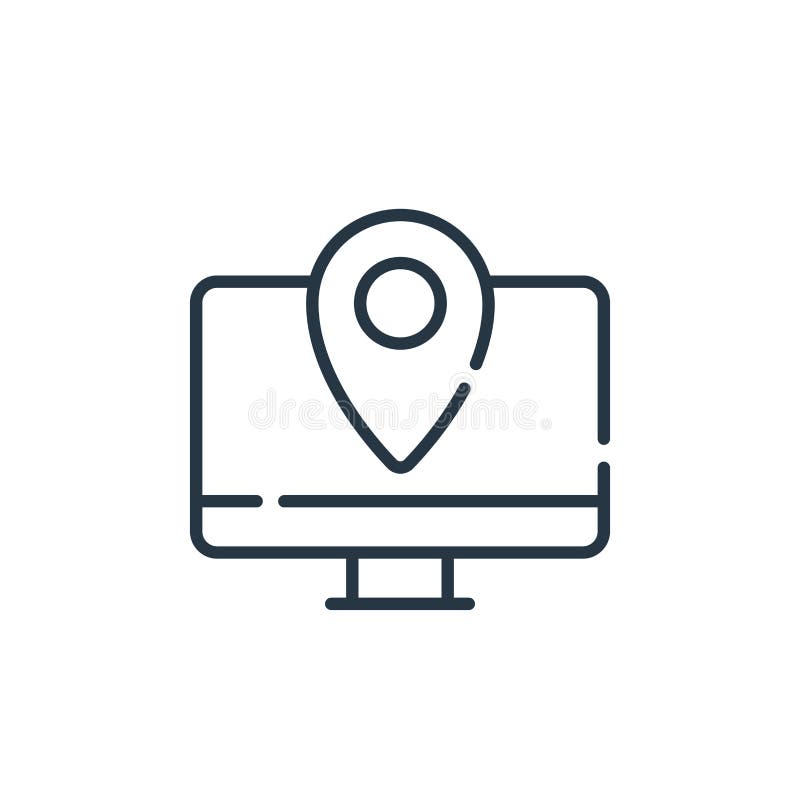 Desktop Icon Vector from Location Concept. Thin Line Illustration of ...