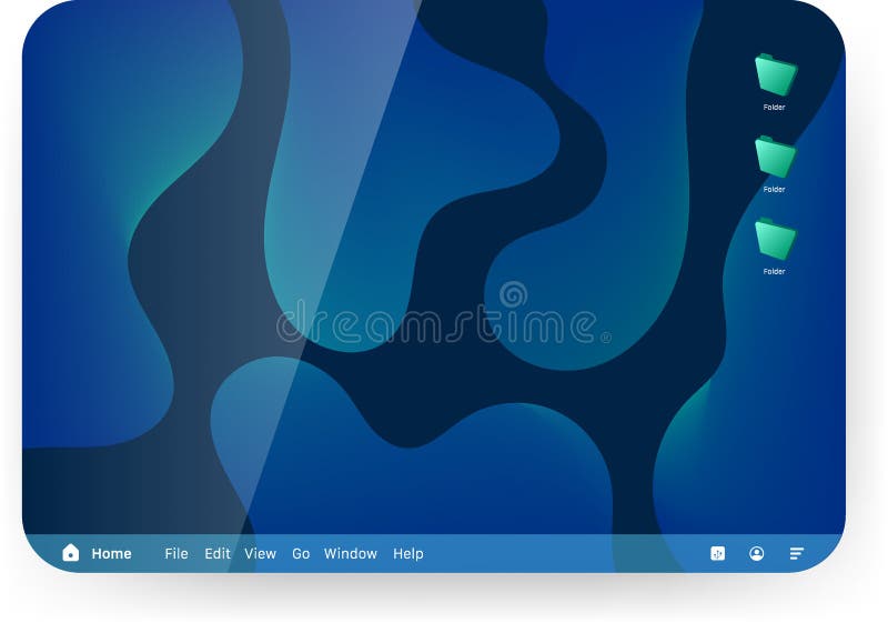 Desktop Inspired UI Template with Toolbar and Navigation Menu Stock ...