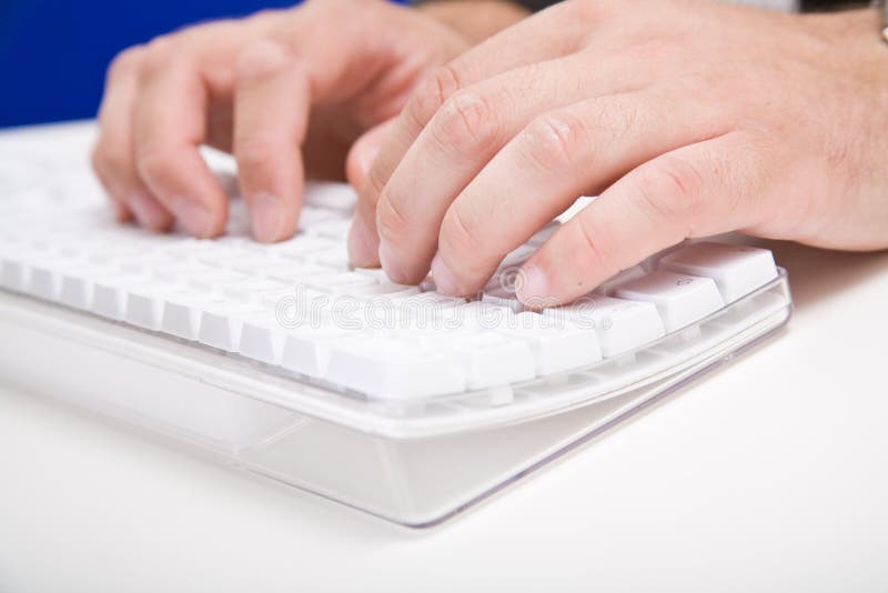 Hand on keyboard stock image. Image of computer, technology - 185467