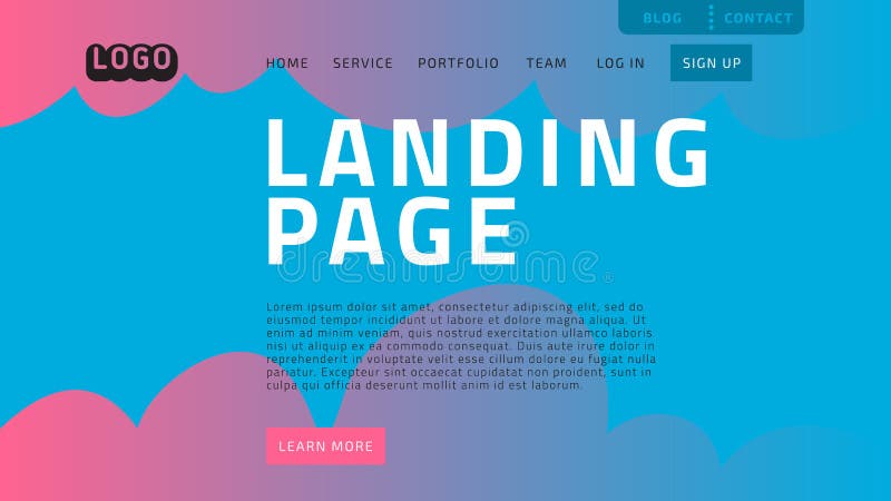 Desktop Landing Page for Web Website Template Design Example Front End ...