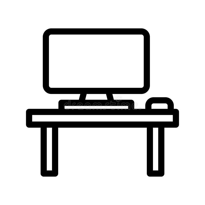 Desktop Line Icon Illustration Vector Graphic Stock Vector ...