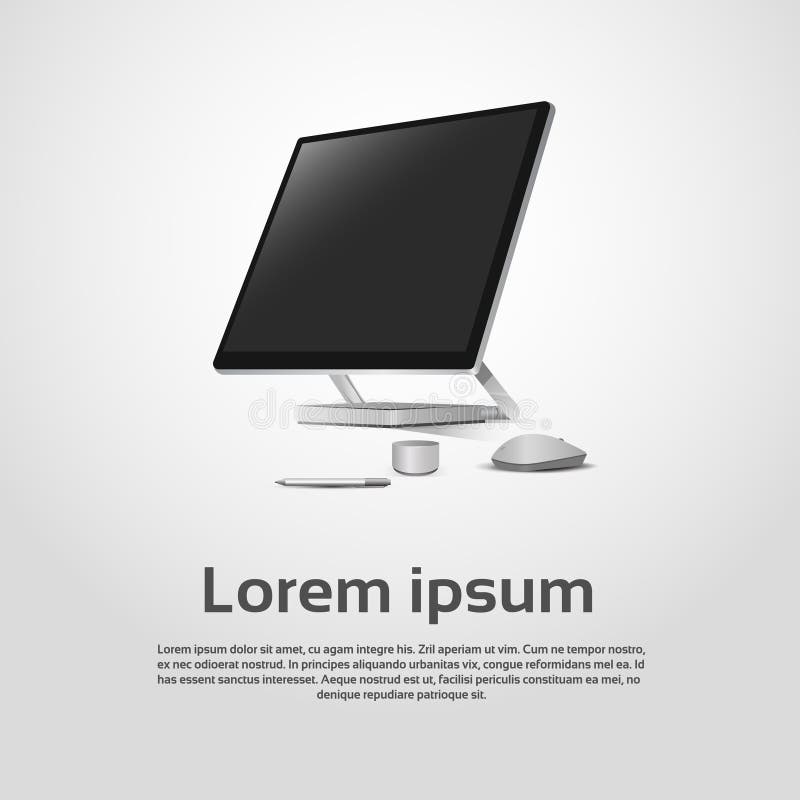 Desktop Logo Modern Computer Workstation Icon Stock Vector ...