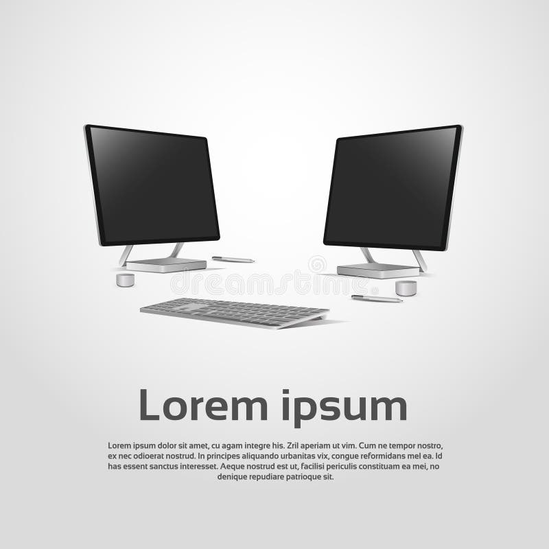 Desktop Logo Modern Computer Workstation Icon Stock Vector ...