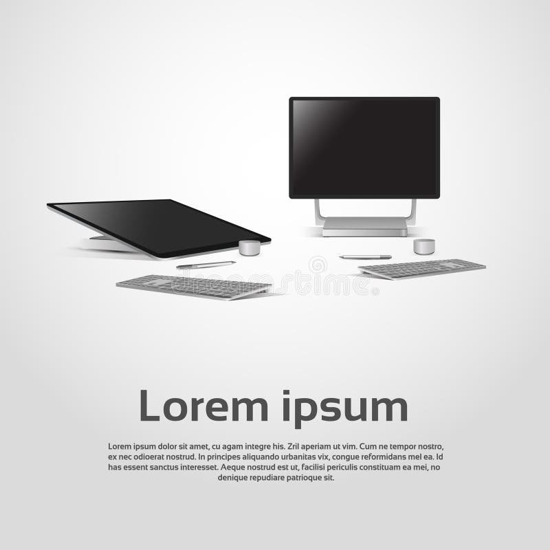 Desktop Logo Modern Computer Workstation Icon Stock Vector ...