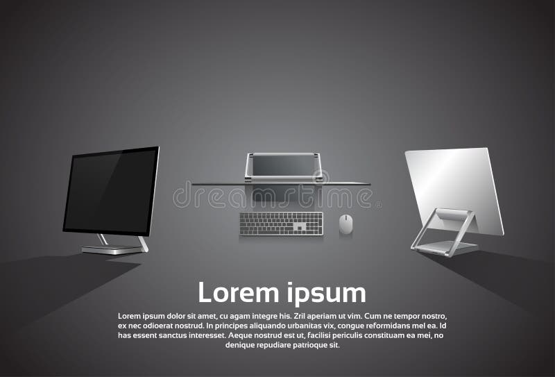 Desktop Logo Modern Computer Workstation Icon Stock Vector ...