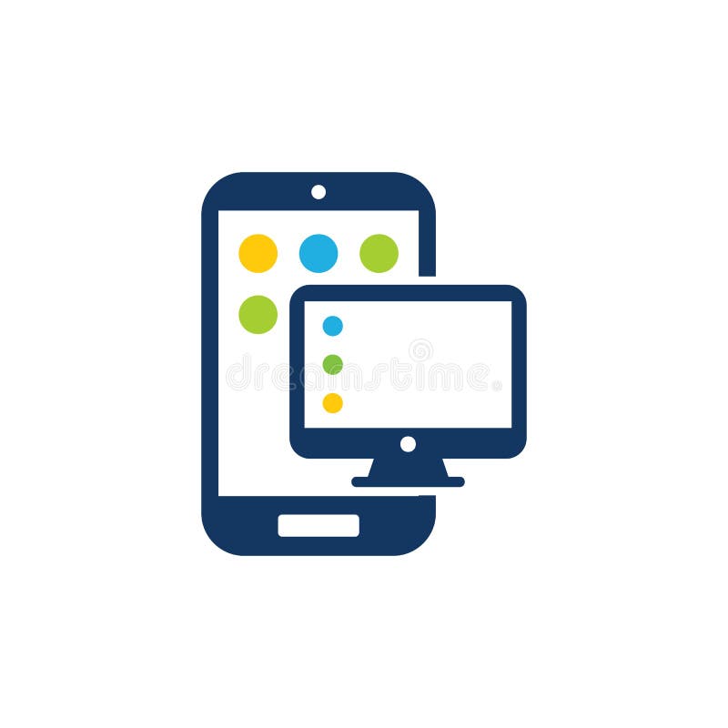 Desktop Mobile Logo Icon Design Stock Vector - Illustration of cell ...